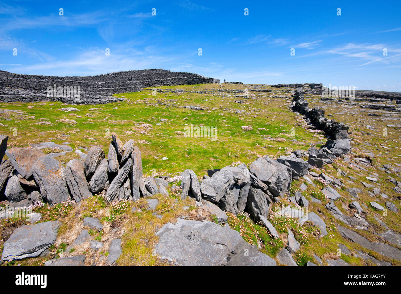 Ruins of Dun Duchathair (Black Fort) at Inishmore Island, Aran Islands ...