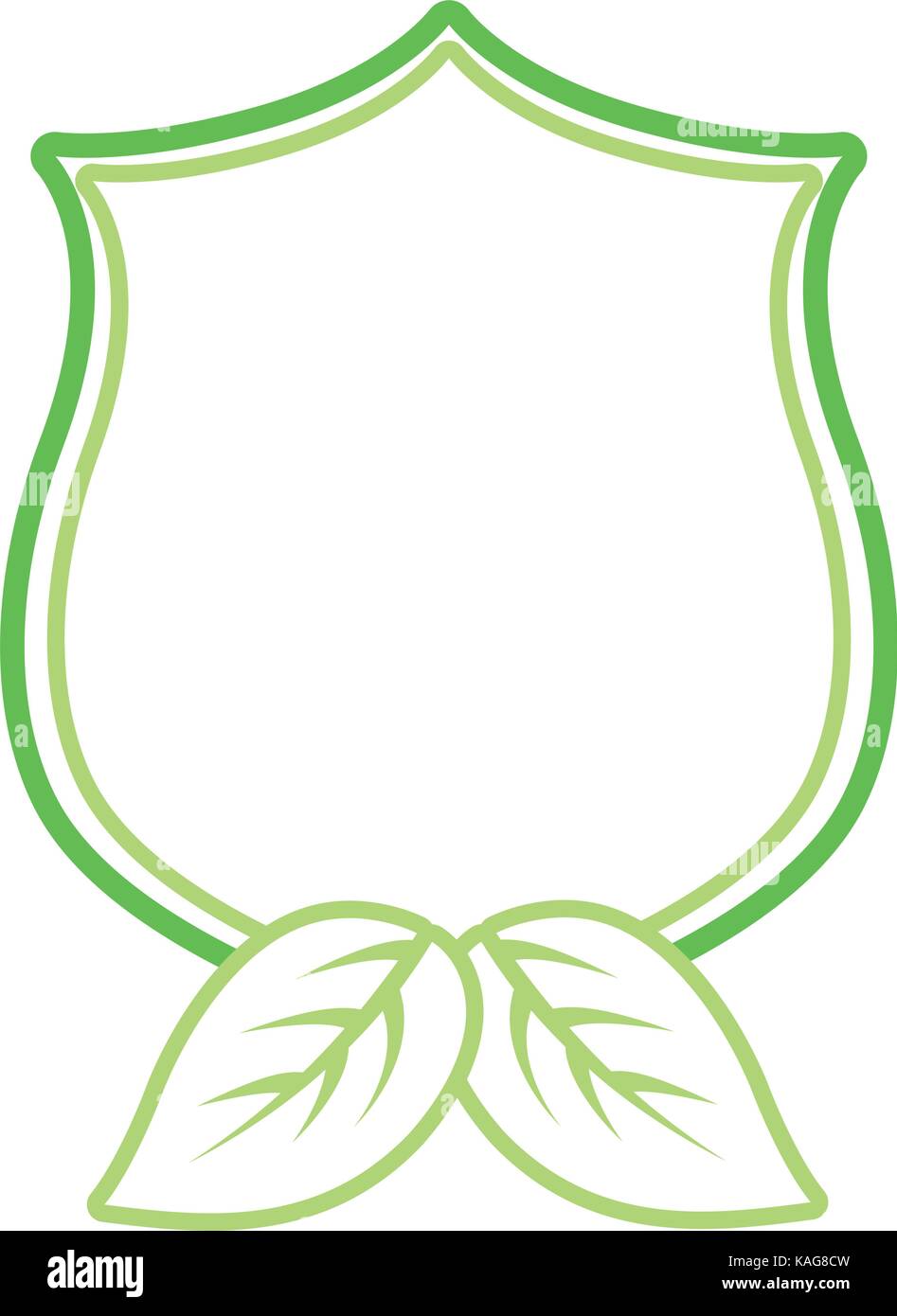 shield with leaves vector illustration Stock Vector Image & Art - Alamy