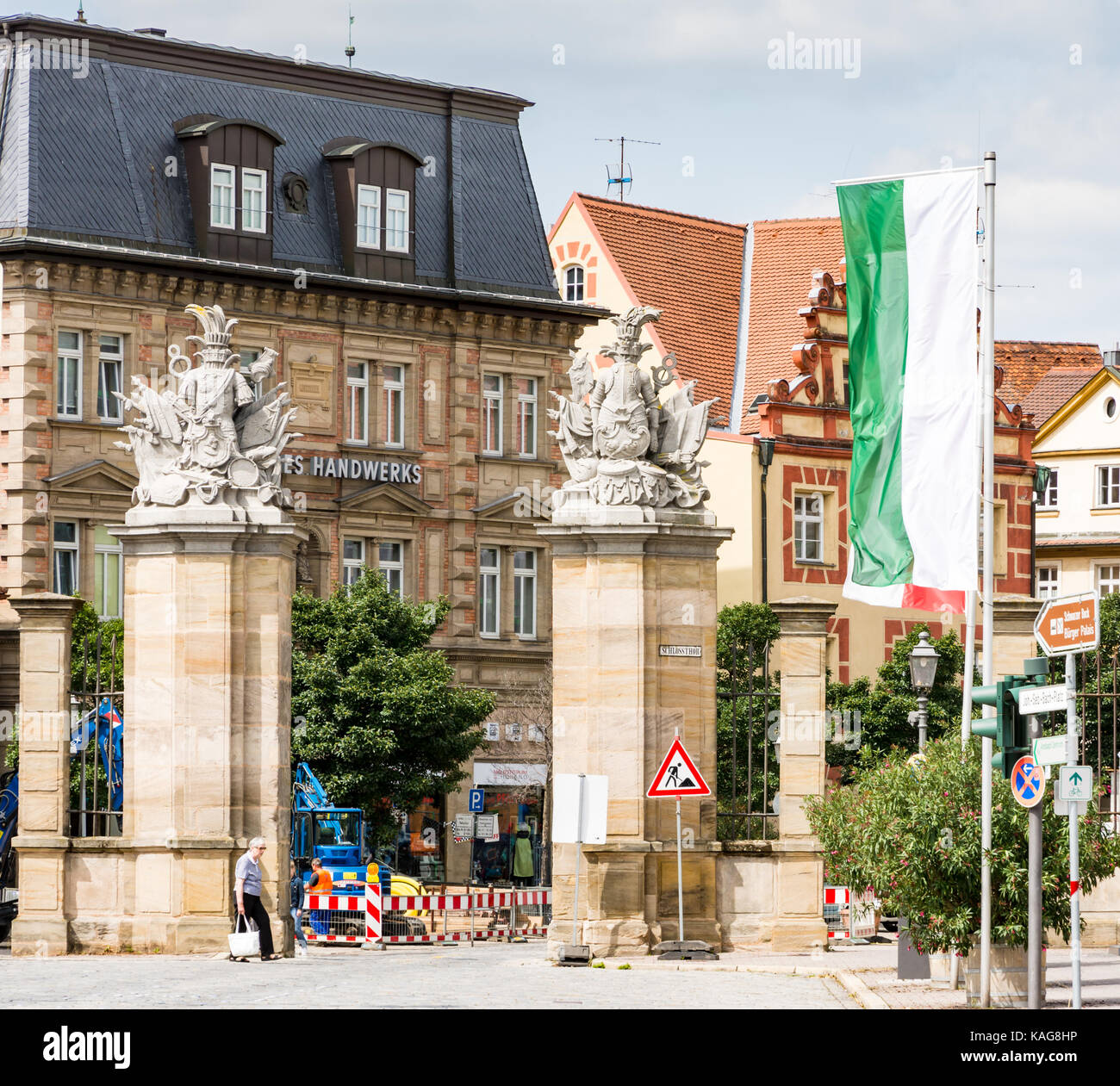 ANSBACH, GERMANY - AUGUST 22: The gate of the Residence castle in Stock ...