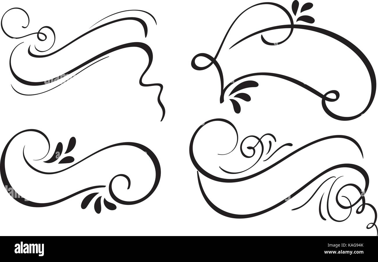 Set of Decorative Calligraphy ribbon frame banner and Borders Art ...