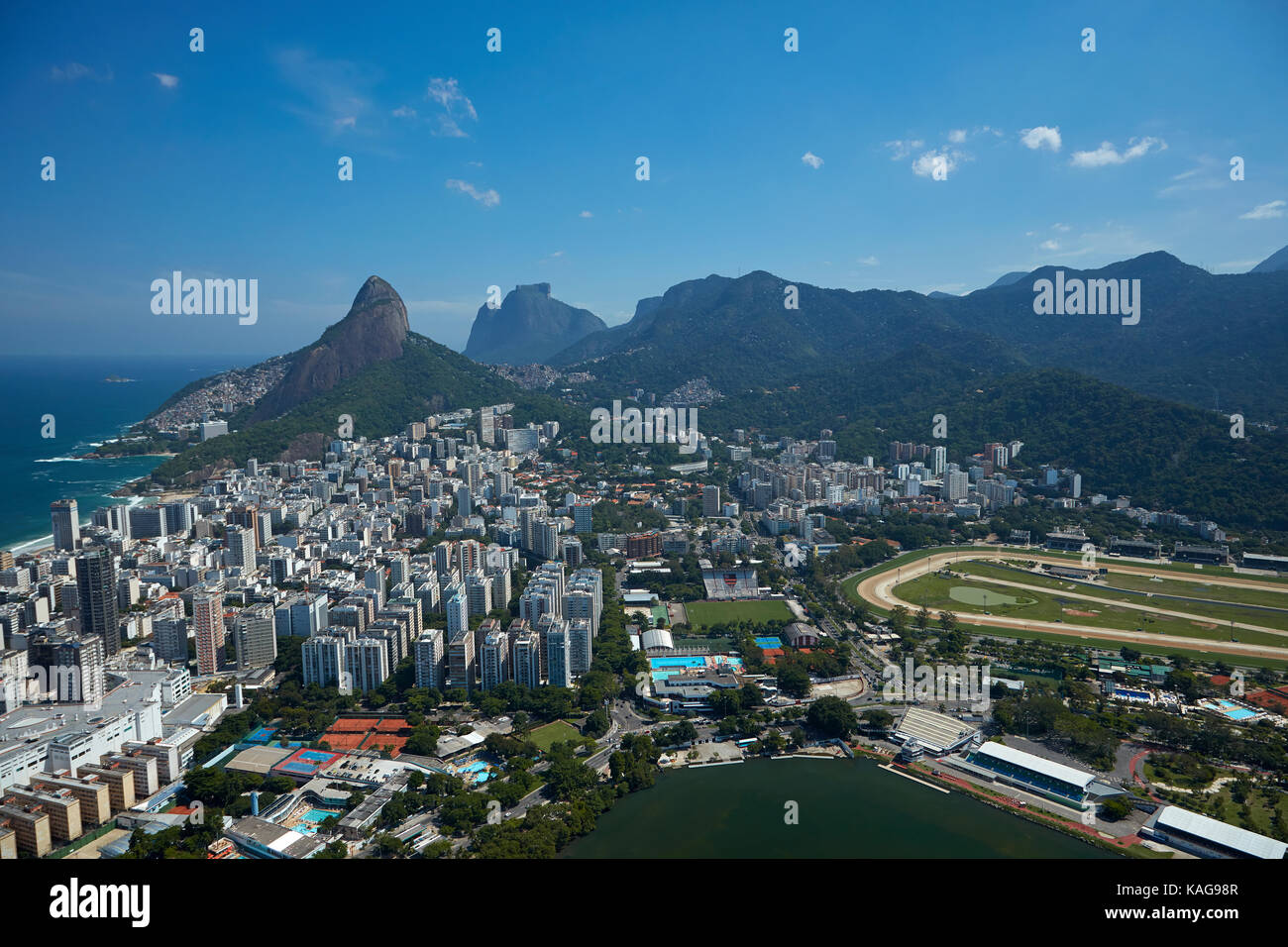 Leblon, Jockey Club Brasileiro and Rodrigo de Freitas Lagoon, Rio de ...