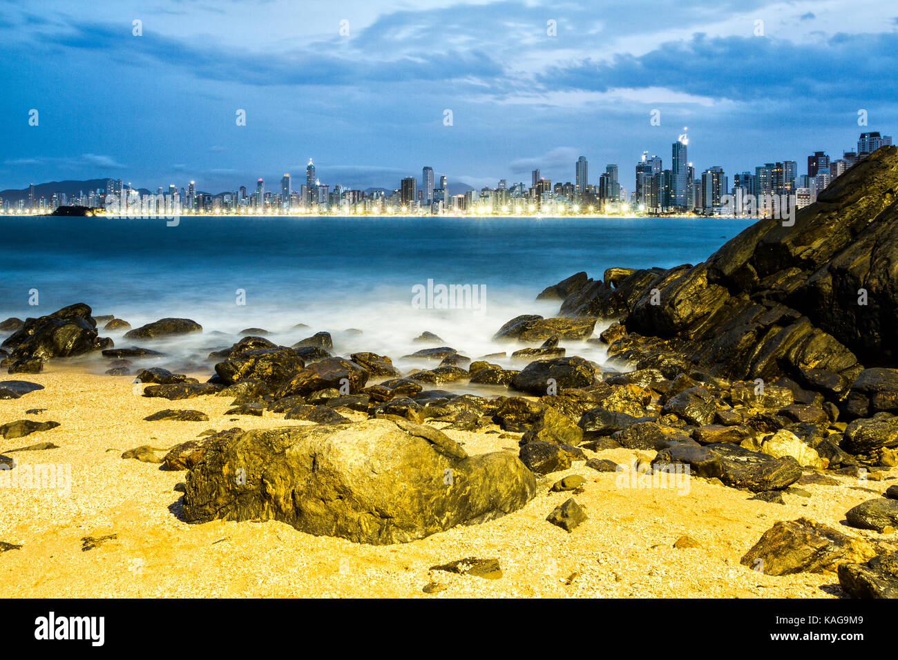 Beach at Barra Norte and buildings along Atlantica Avenue in the ...