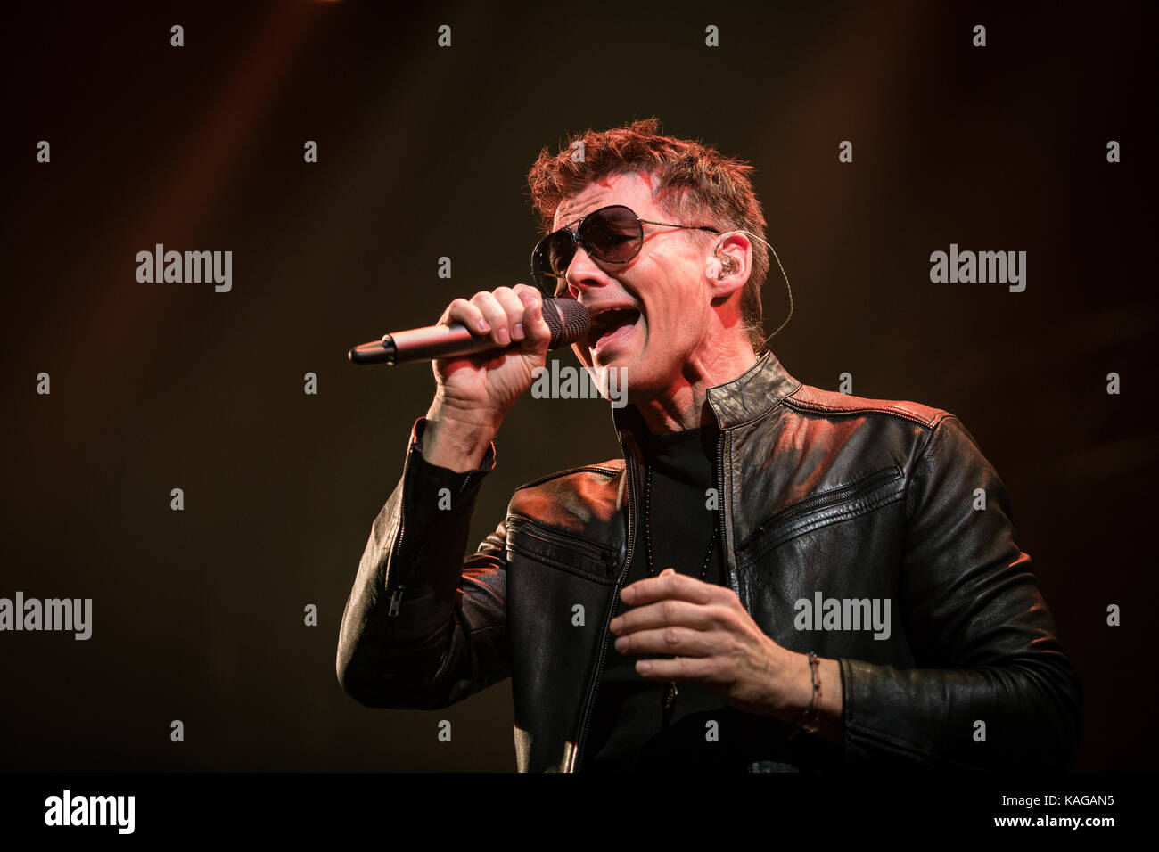 The Norwegian pop-rock group A-ha performs a live concert at Oslo ...