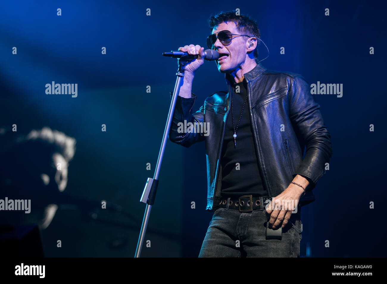 The Norwegian pop-rock group A-ha performs a live concert at Oslo ...