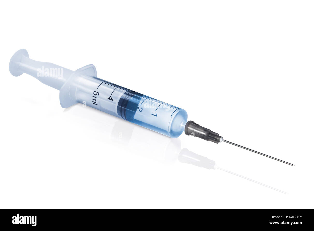 Syringe closeup isolated on white background Stock Photo - Alamy
