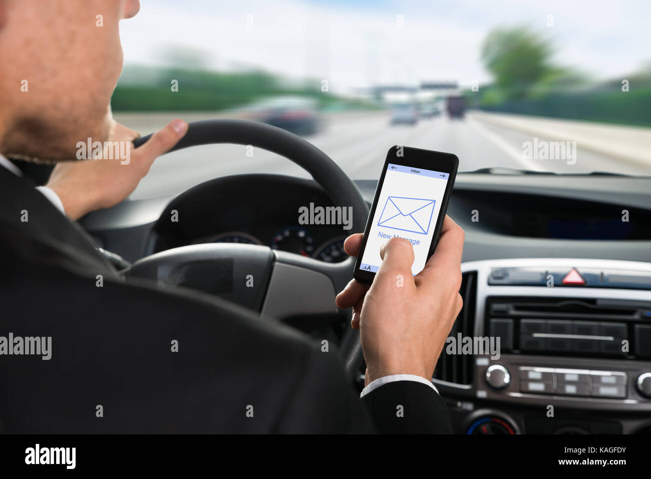 Close-up Of A Man Holding Cellphone With Message Notification While ...