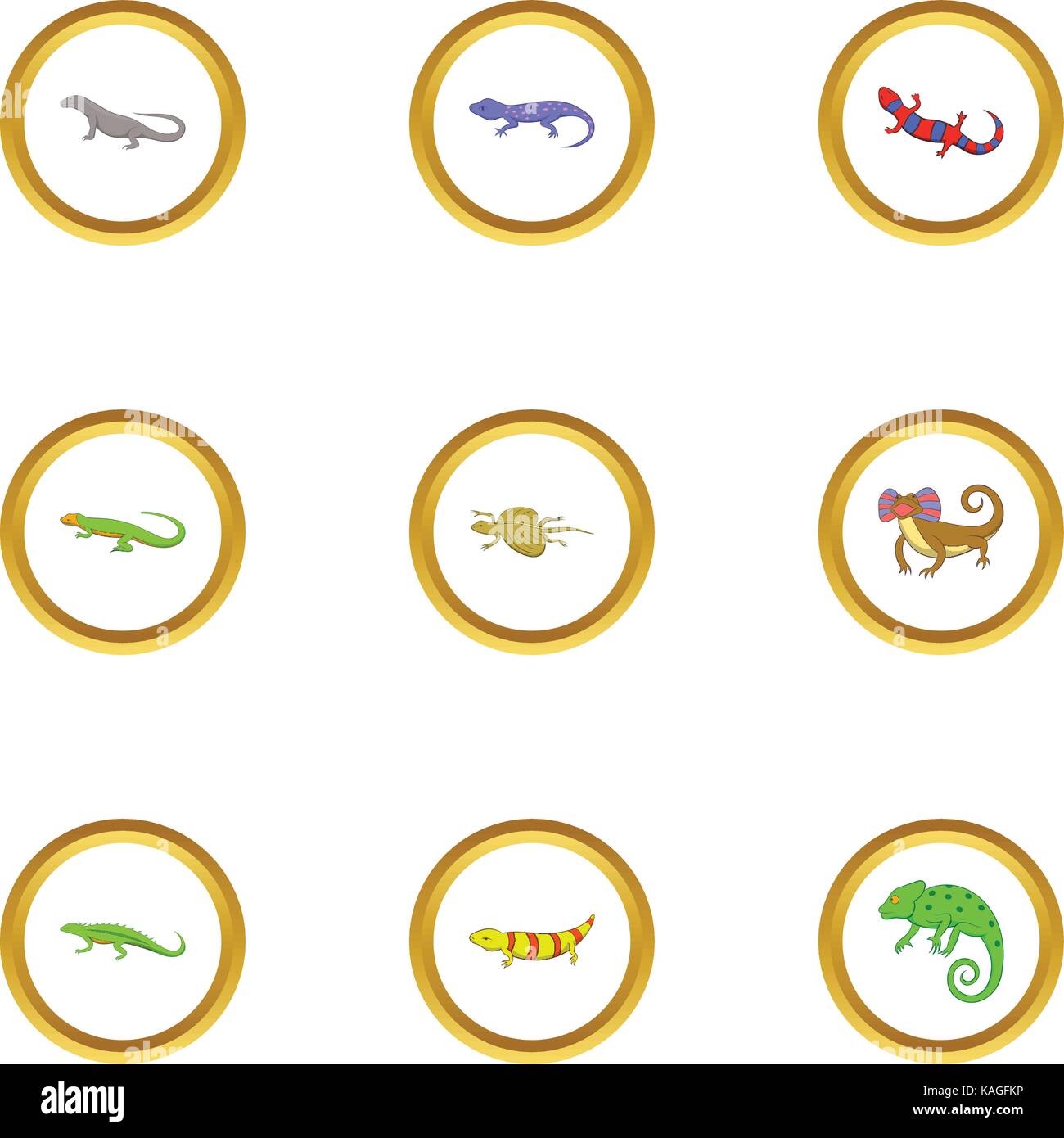 Color lizard icons set, cartoon style Stock Vector Image & Art - Alamy