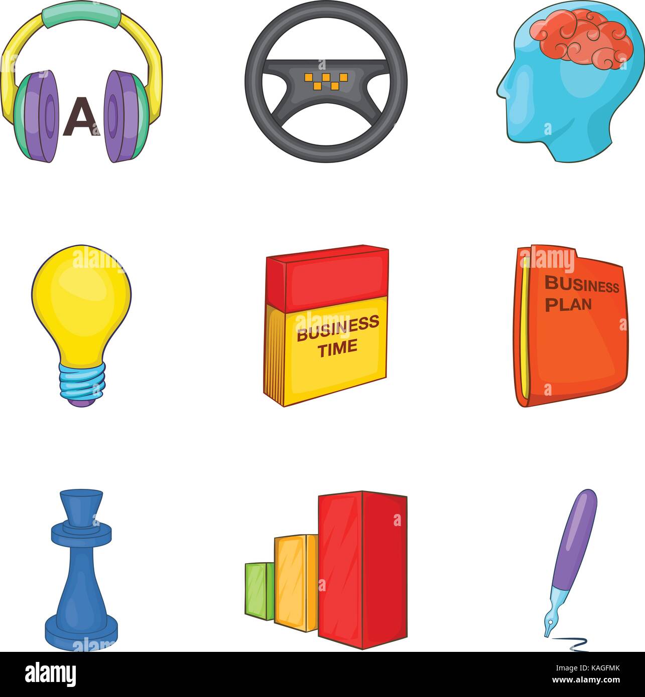 Audio training icons set, cartoon style Stock Vector Image & Art - Alamy