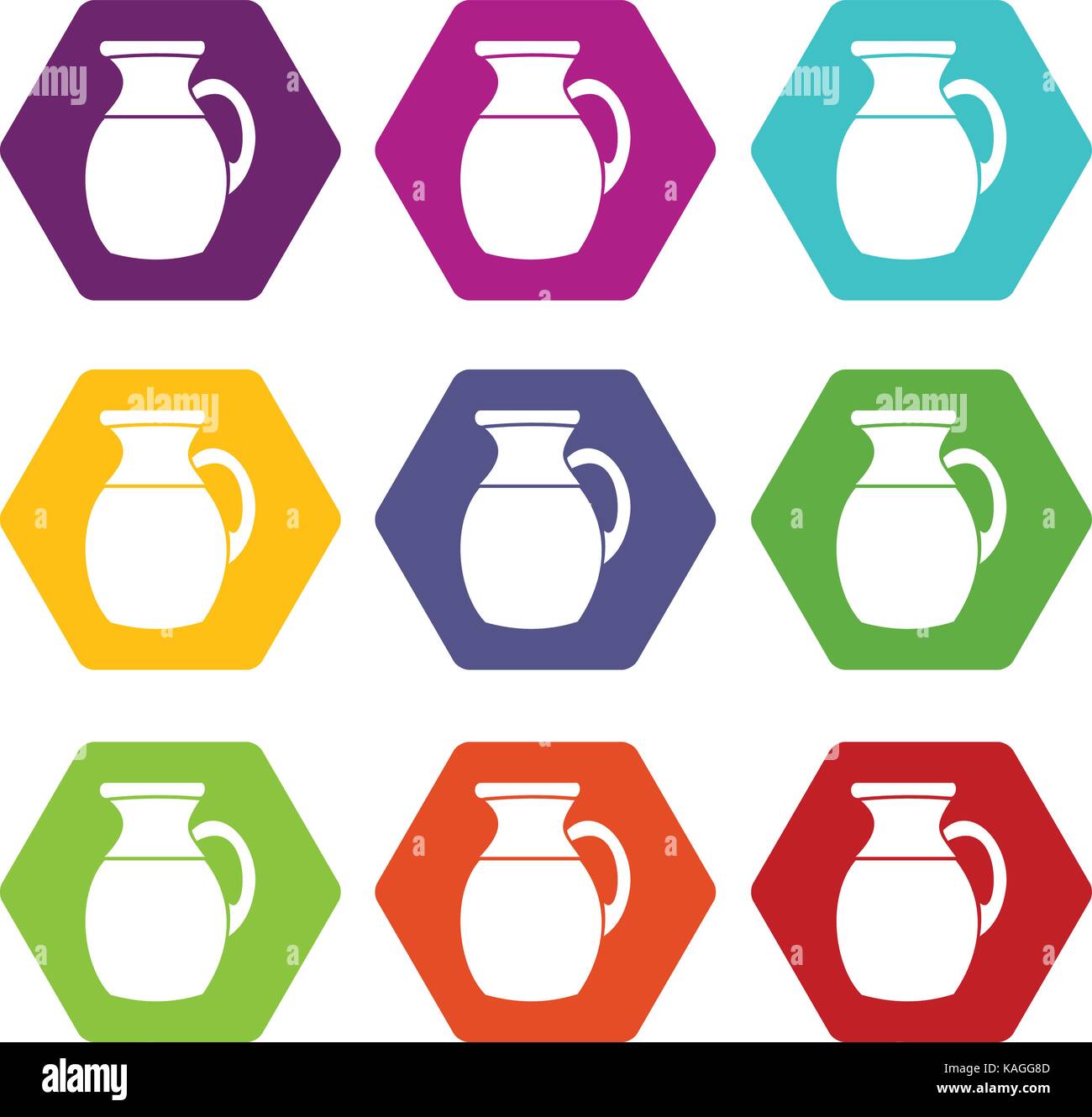 Jug of milk icon set color hexahedron Stock Vector Image & Art - Alamy