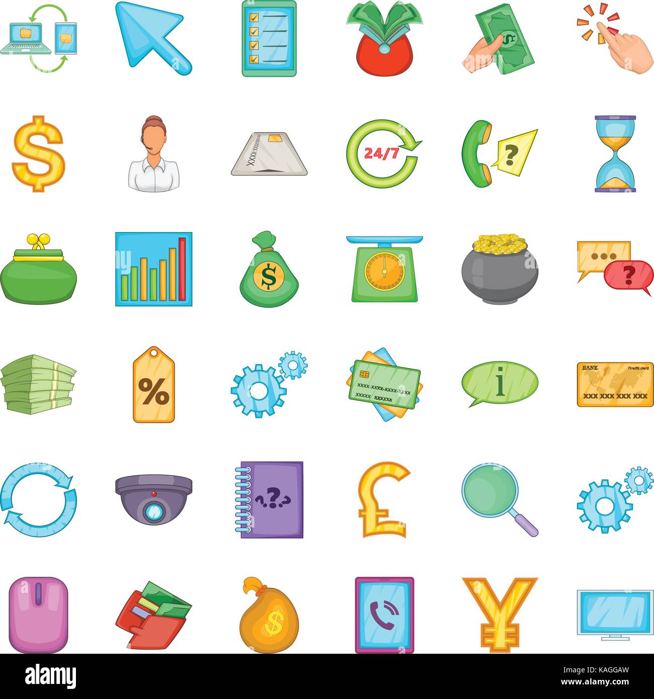 Credit card icons set, cartoon style Stock Vector Image & Art - Alamy