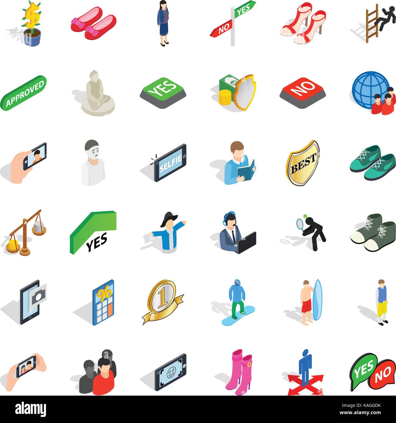 Statue icons set, isometric style Stock Vector Image & Art - Alamy