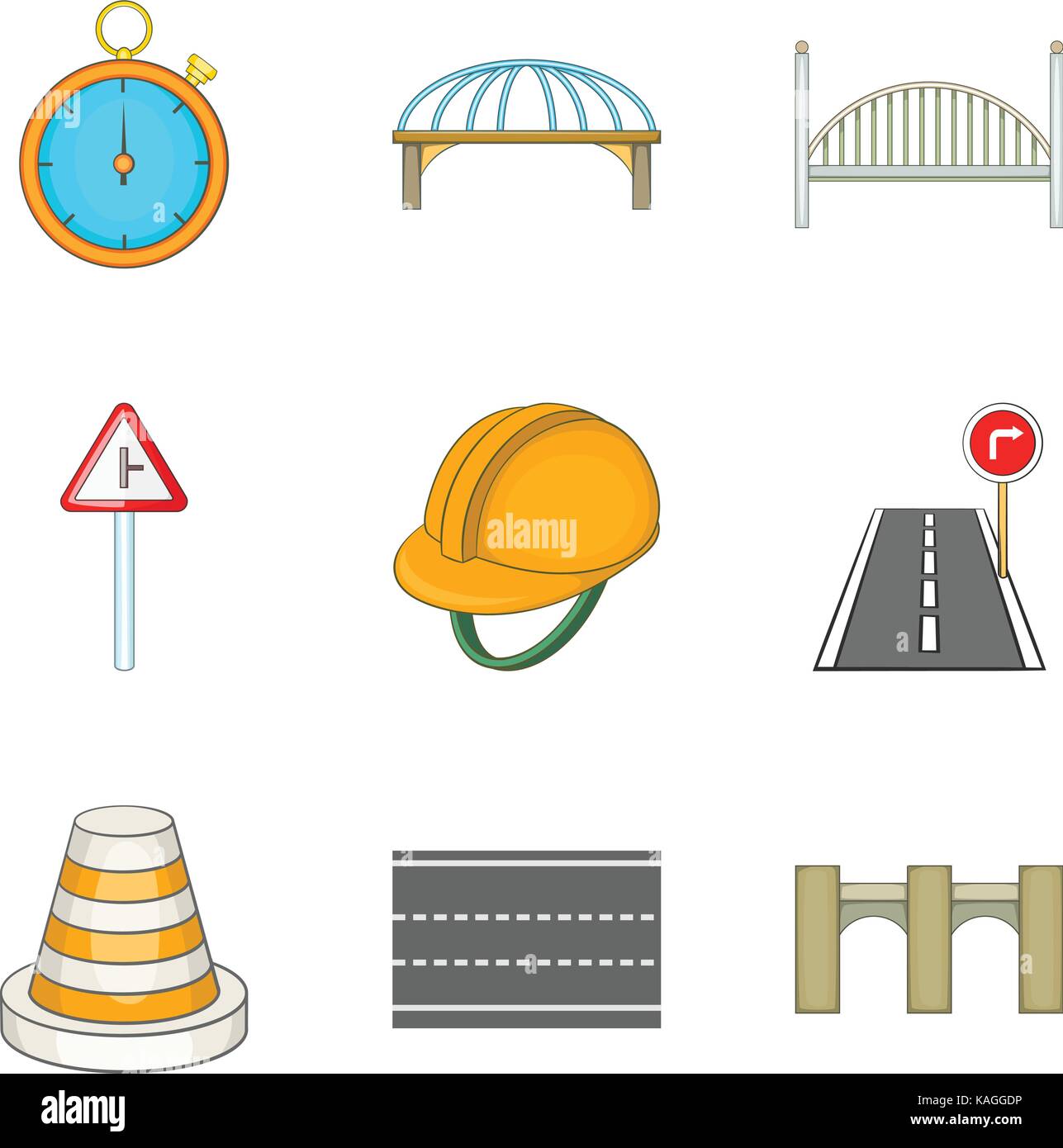 Road worker icons set, cartoon style Stock Vector Image & Art - Alamy