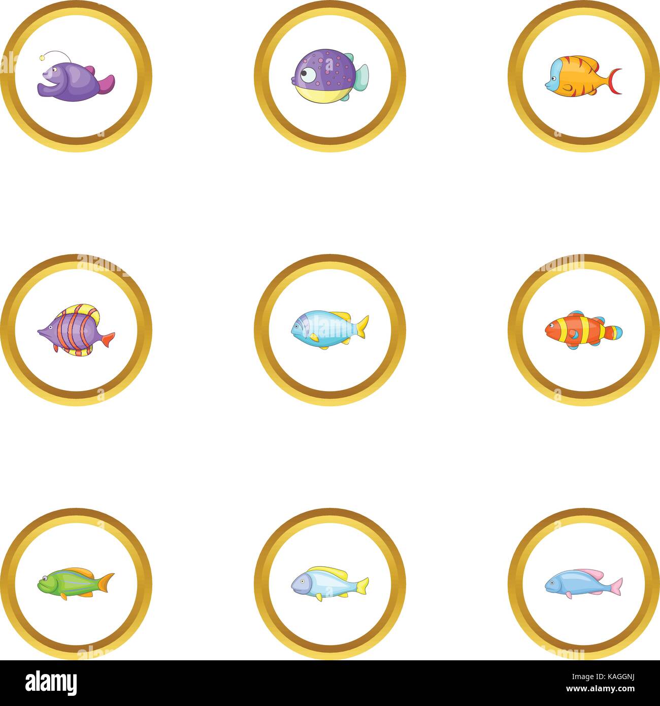 Sea fish icons set, cartoon style Stock Vector Image & Art - Alamy