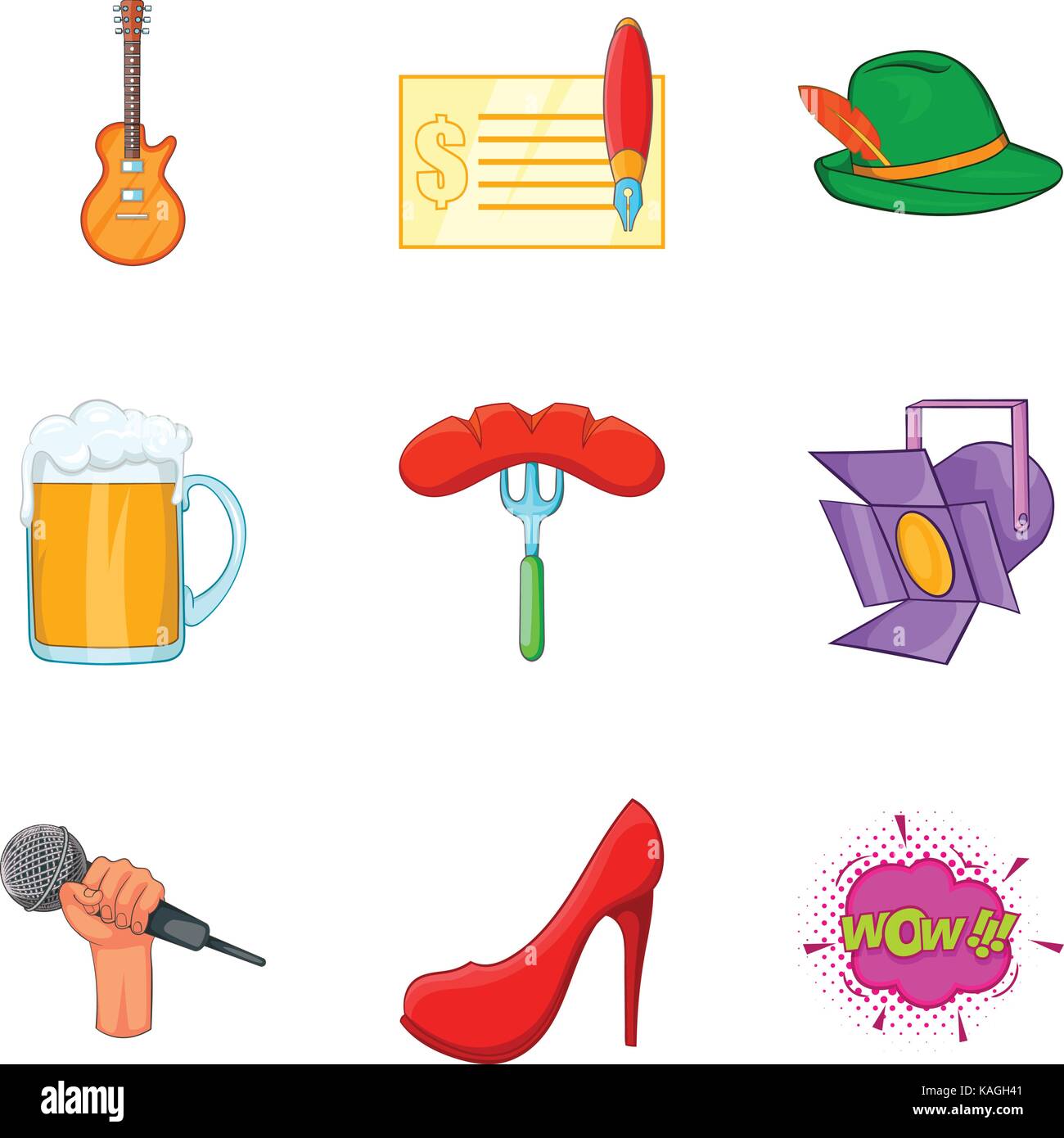 Beer party icons set, cartoon style Stock Vector Image & Art - Alamy