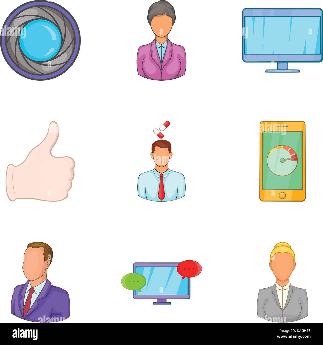 Job interview icons set, cartoon style Stock Vector Image & Art - Alamy