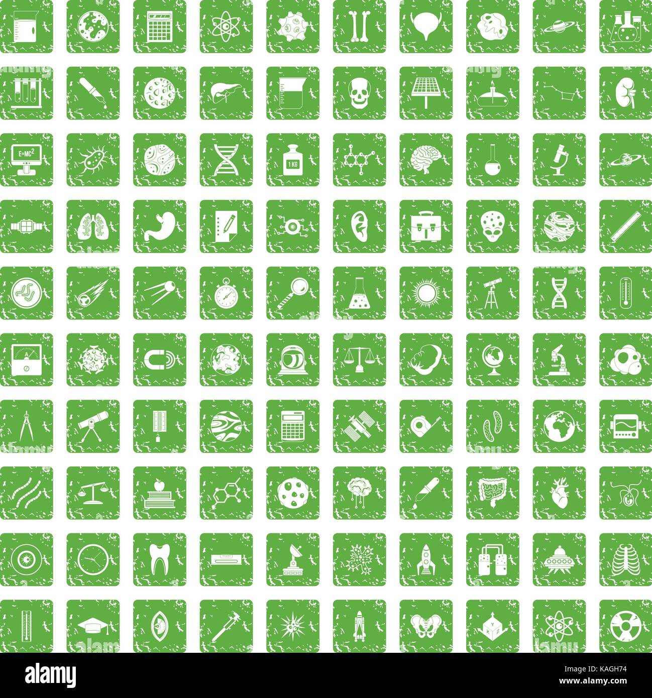 100 science icons set grunge green Stock Vector Image & Art - Alamy