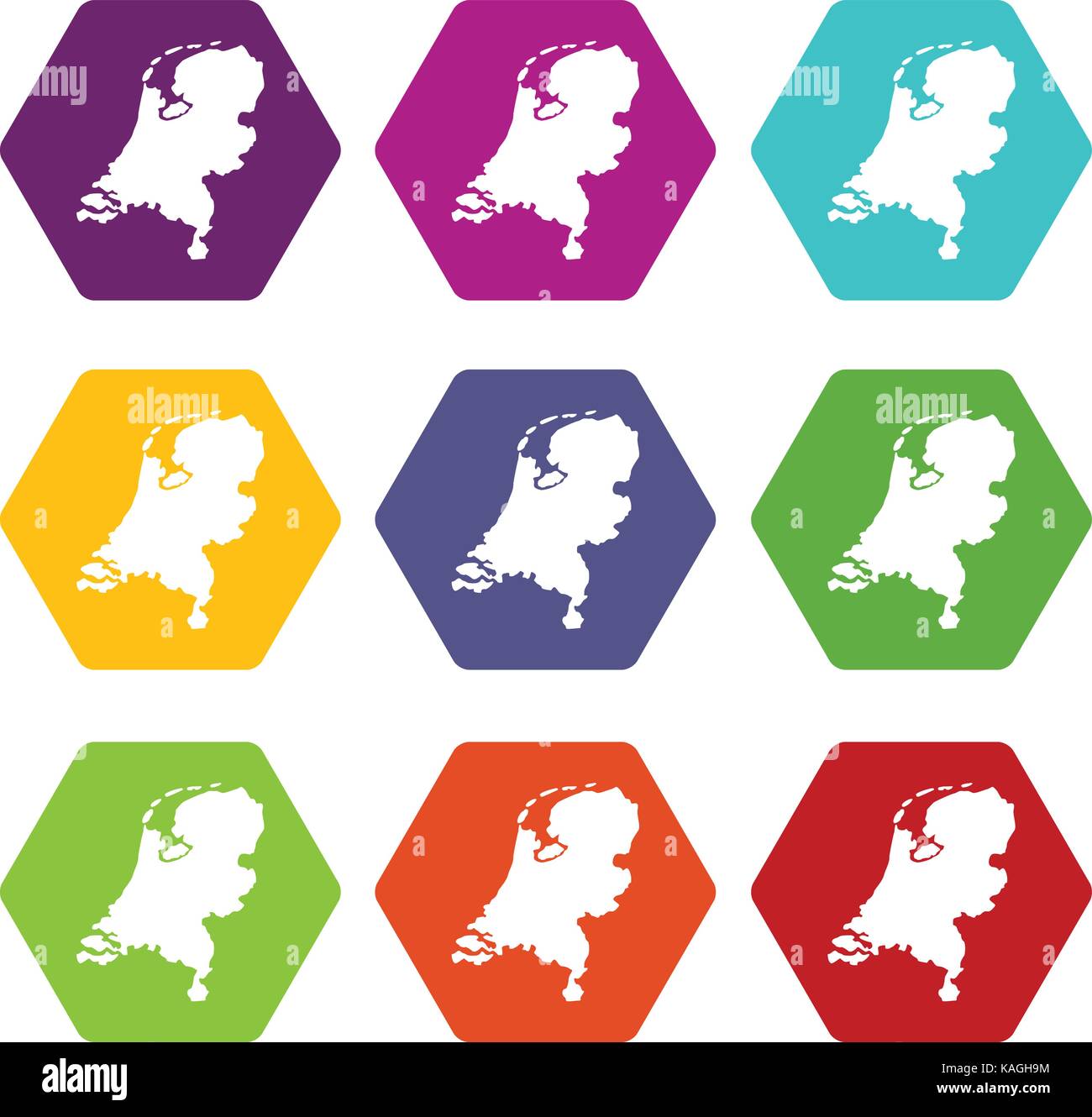 Holland map icon set color hexahedron Stock Vector Image & Art - Alamy