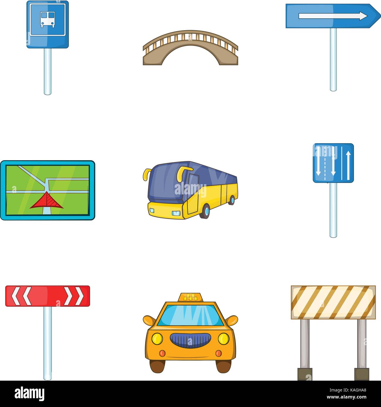 Road work ahead icons set, cartoon style Stock Vector Image & Art - Alamy