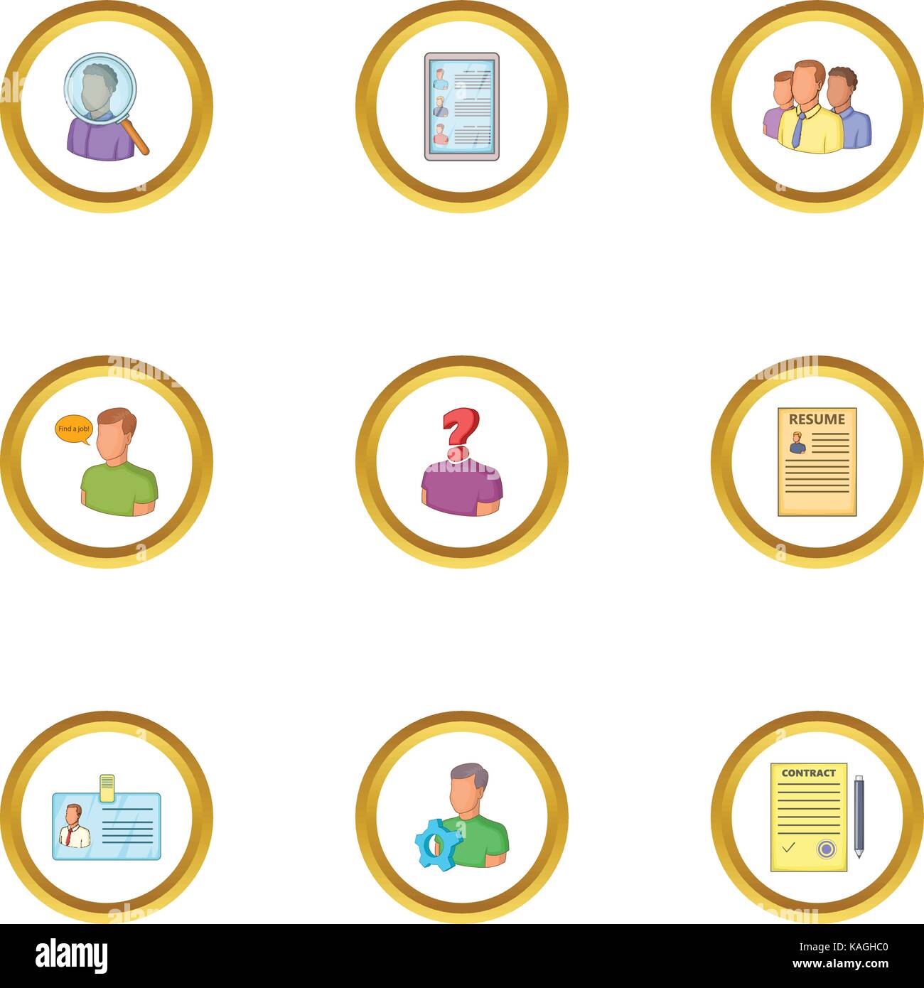 Employment agency icons set, cartoon style Stock Vector Image & Art - Alamy