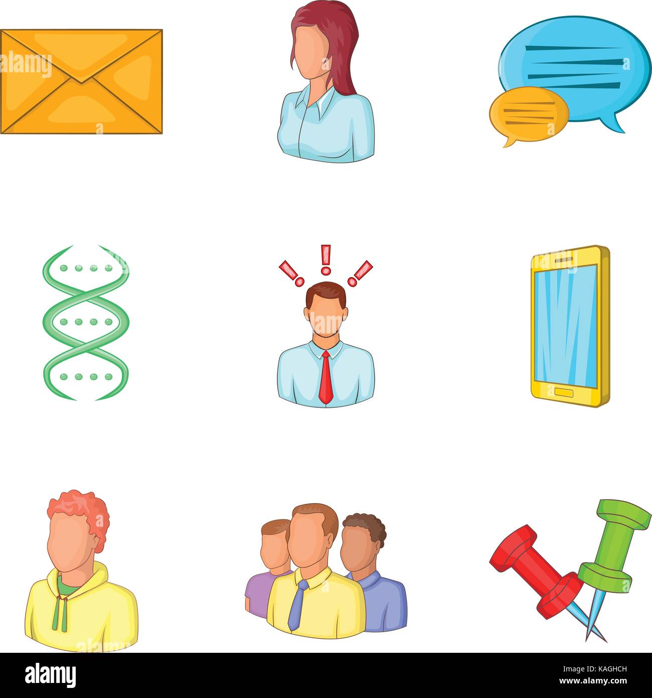 Young professional icons set, cartoon style Stock Vector Image & Art ...