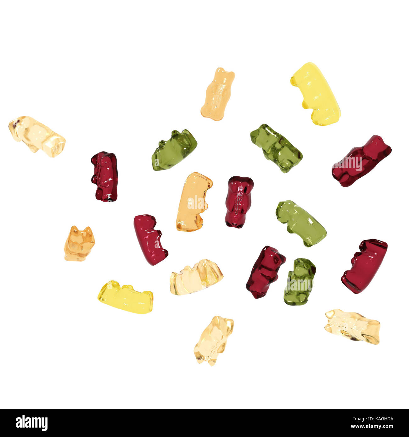 Isolated gummy bears on the white background Stock Photo - Alamy