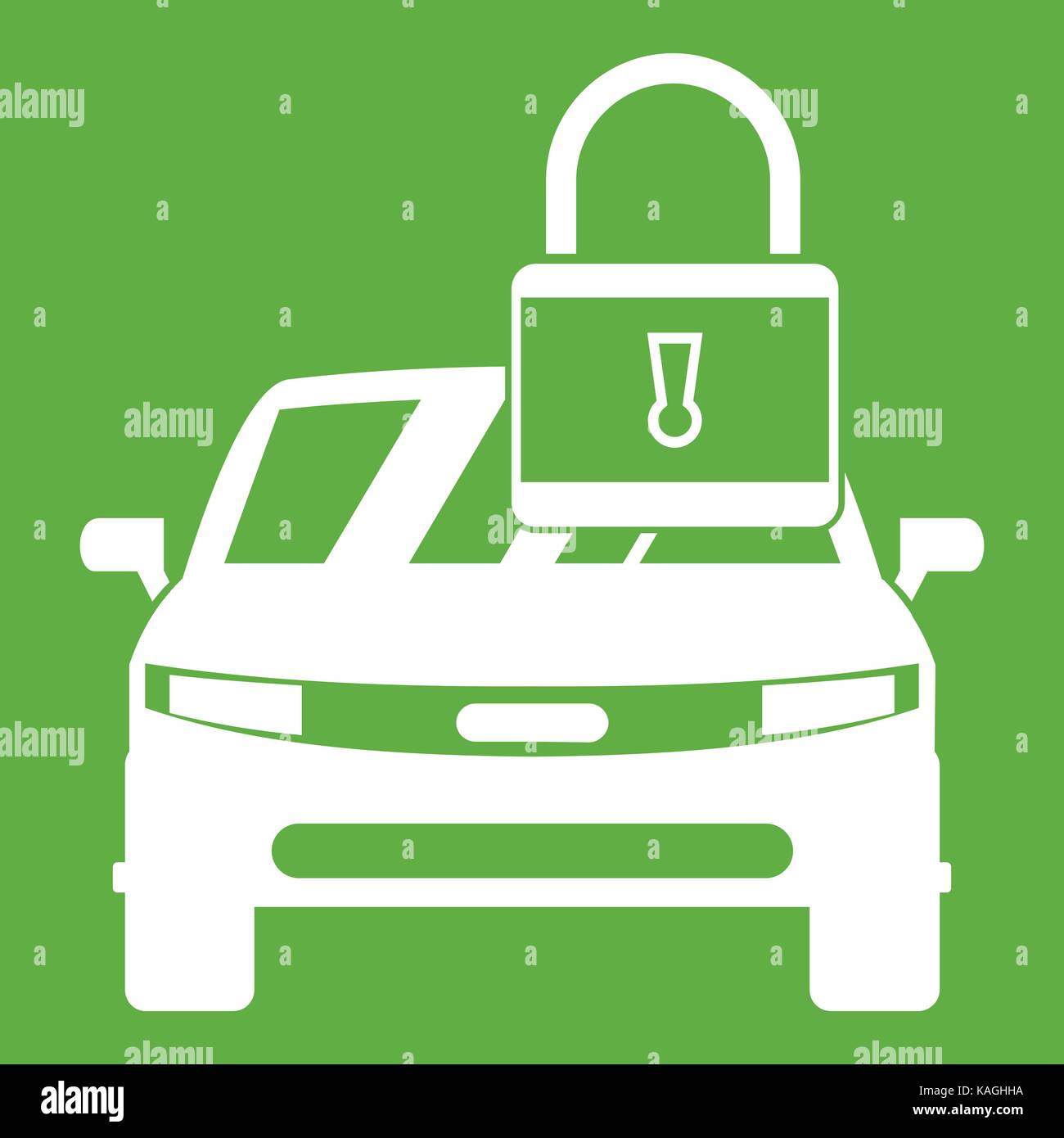 Car with padlock icon green Stock Vector Image & Art - Alamy