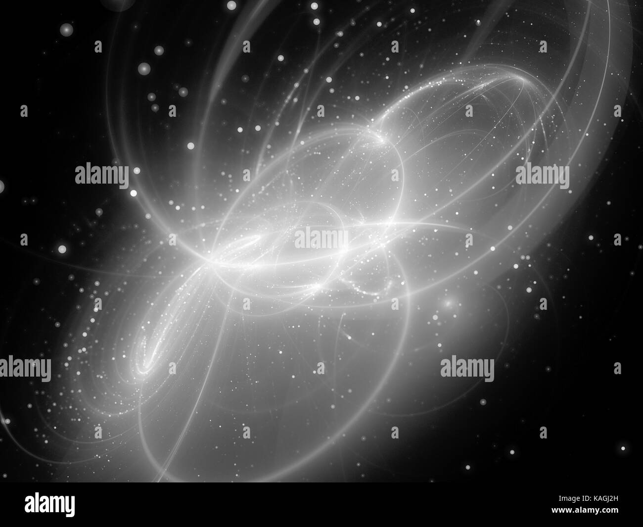 Energy wave flow glow particles Black and White Stock Photos & Images ...