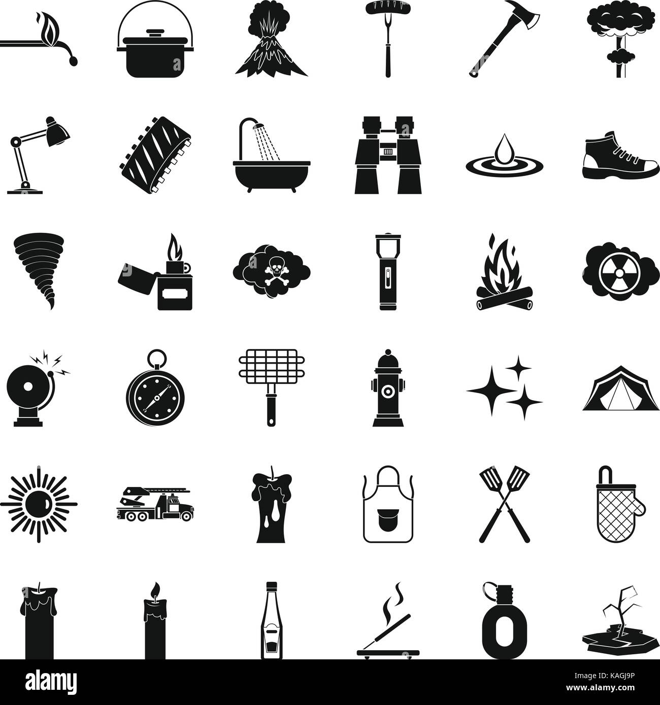 Emergency icons set, simle style Stock Vector Image & Art - Alamy