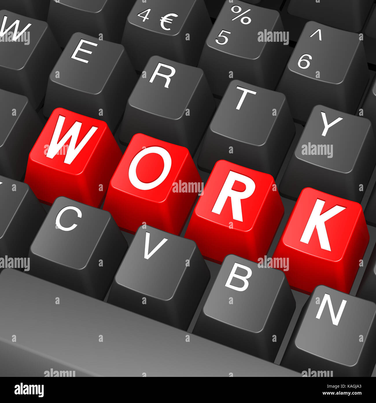 Black keyboard with work word Stock Photo - Alamy