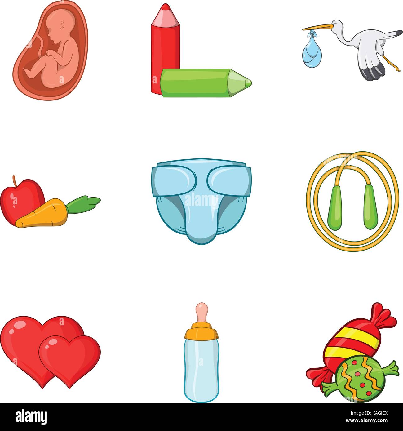 Toddler icons set, cartoon style Stock Vector Image & Art - Alamy