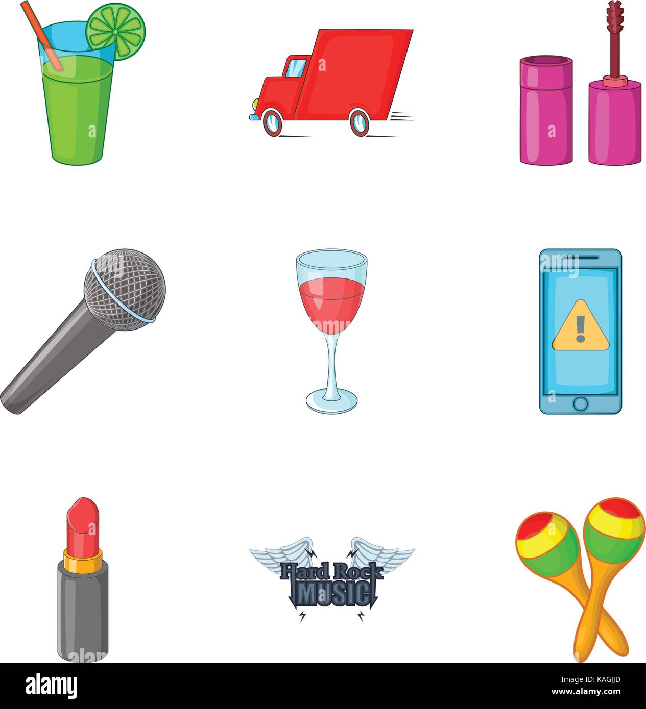 Preparing for the concert icons set, cartoon style Stock Vector Image ...