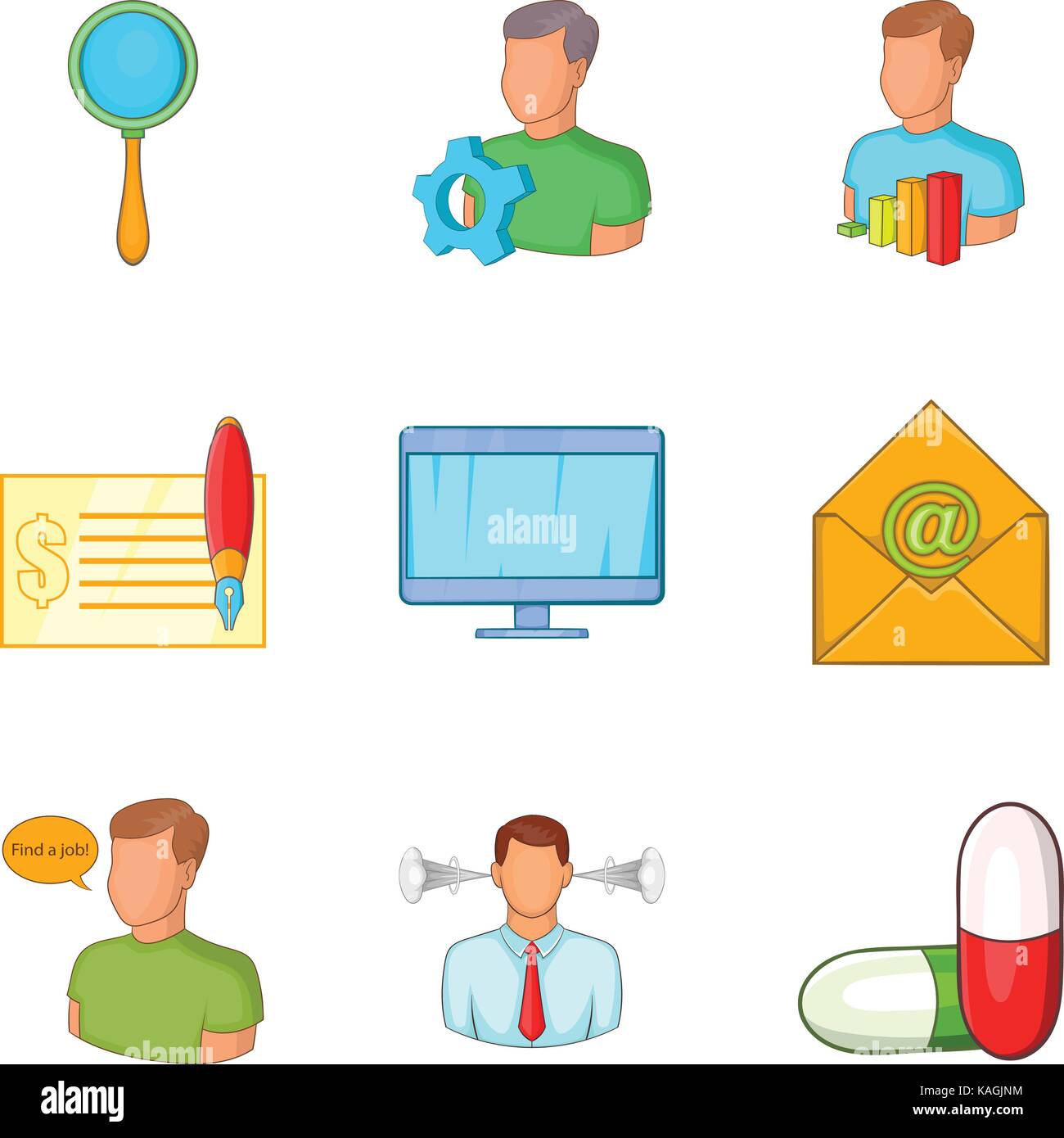 Grub icons set, cartoon style Stock Vector Image & Art - Alamy