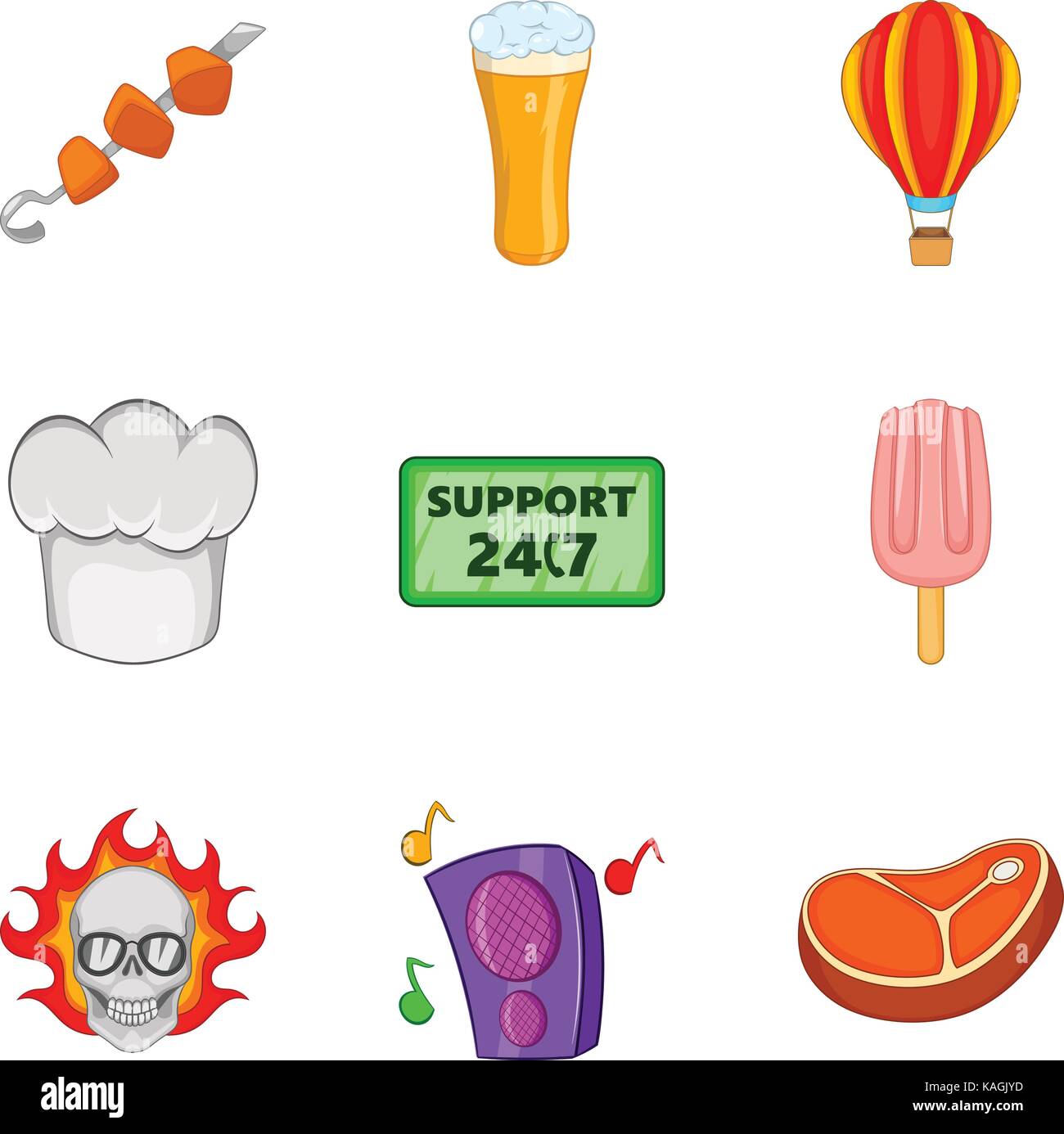 Distribution of food icons set, cartoon style Stock Vector Image & Art ...