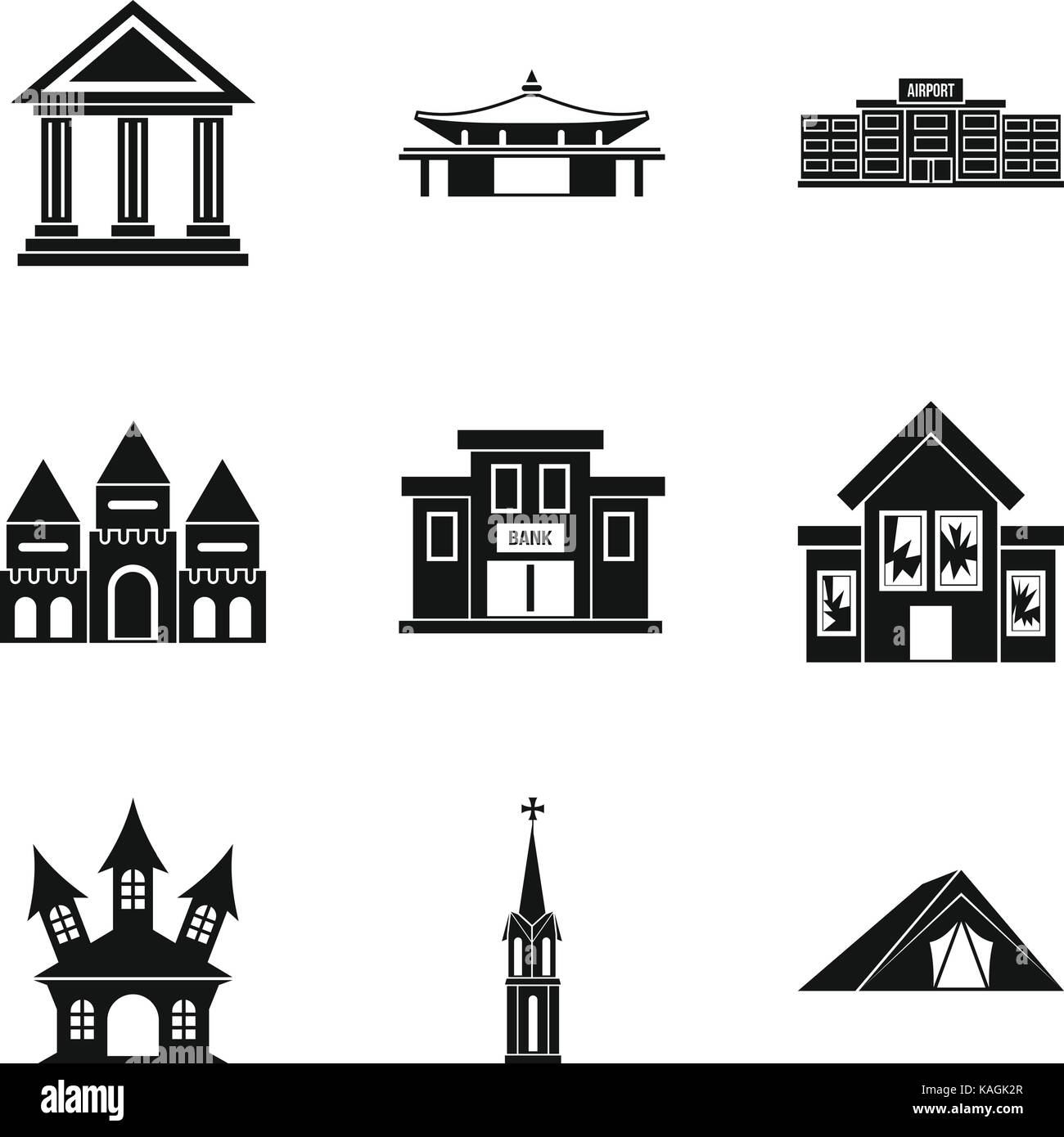 Dwelling icons set, simple style Stock Vector Image & Art - Alamy