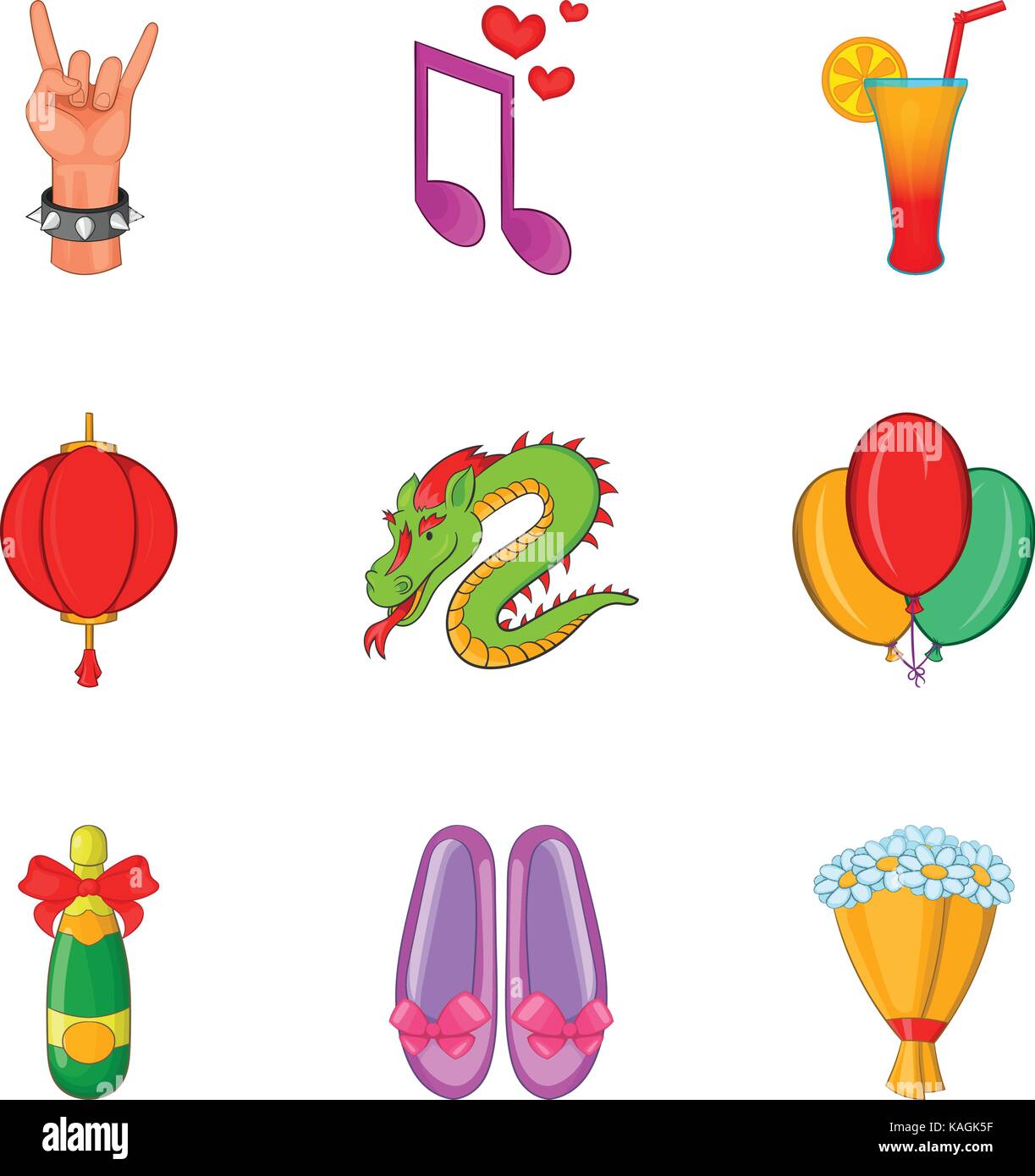 Exultancy icons set, cartoon style Stock Vector Image & Art - Alamy