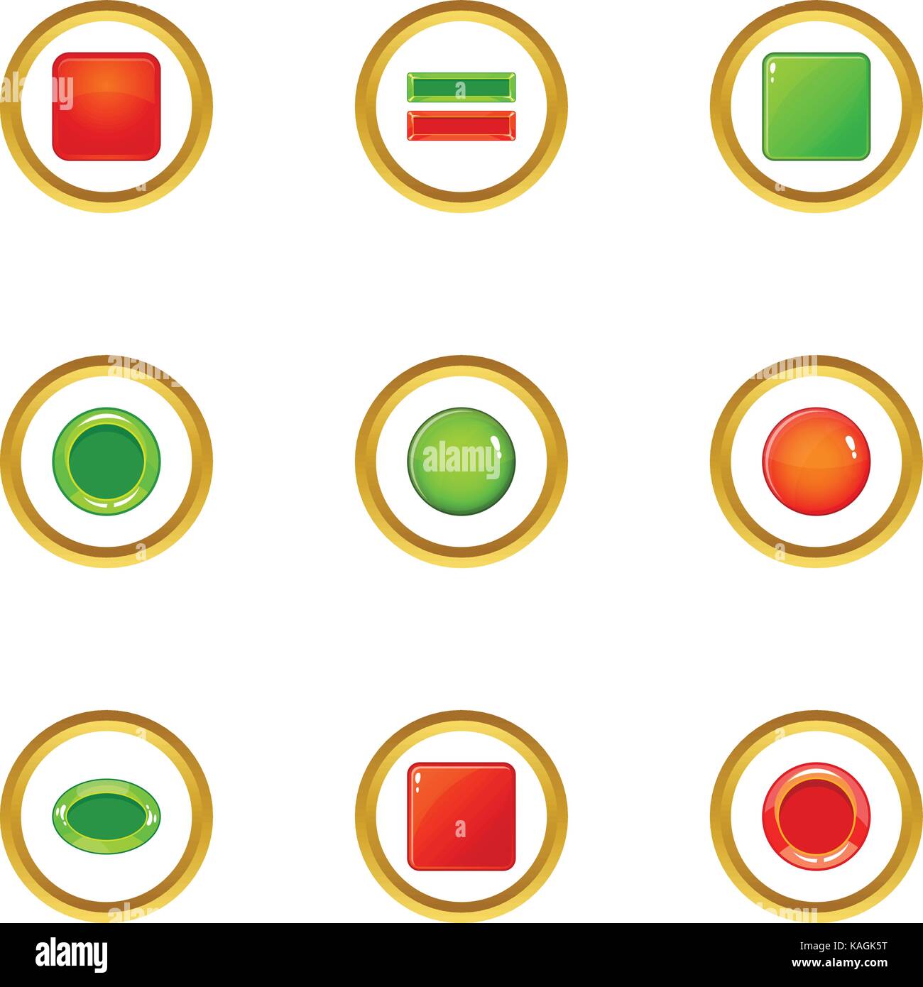 Button icons set, cartoon style Stock Vector Image & Art - Alamy