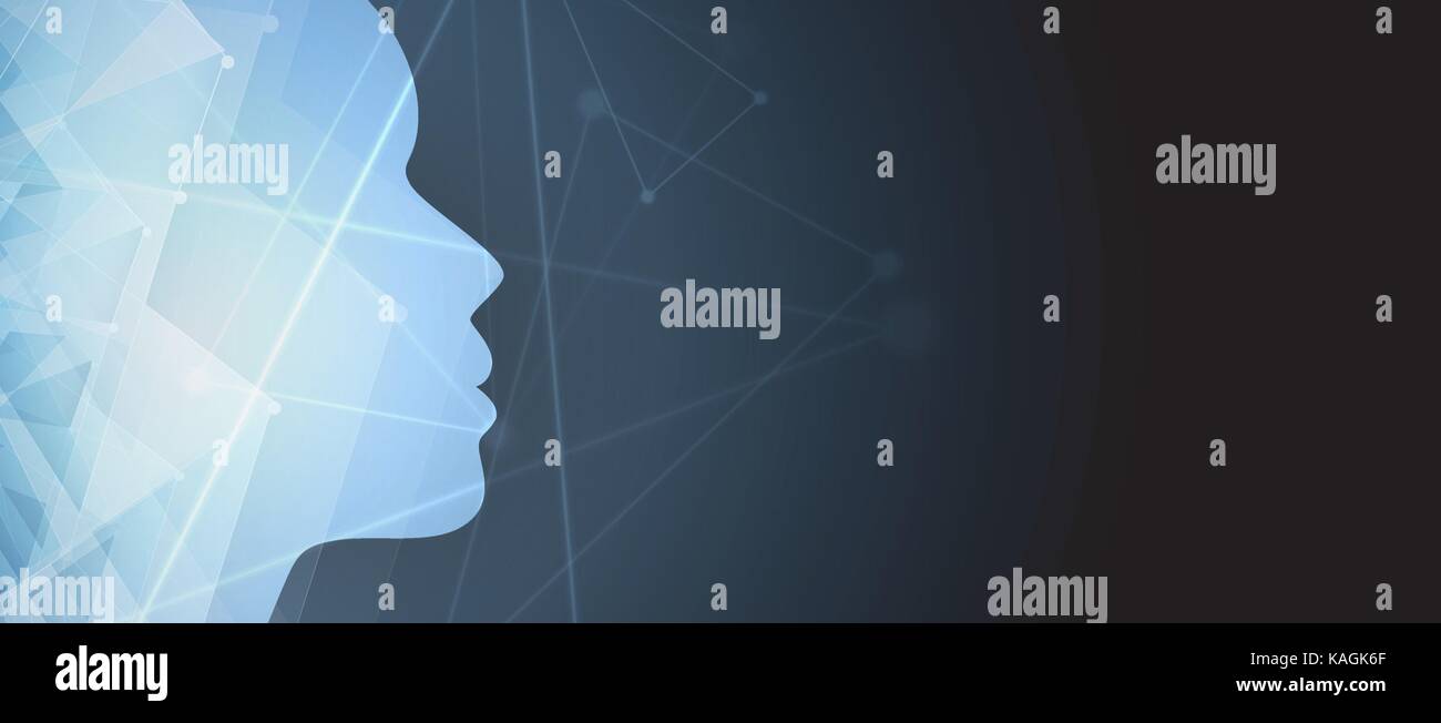 Abstract Artificial intelligence. Technology web background. Virtual ...