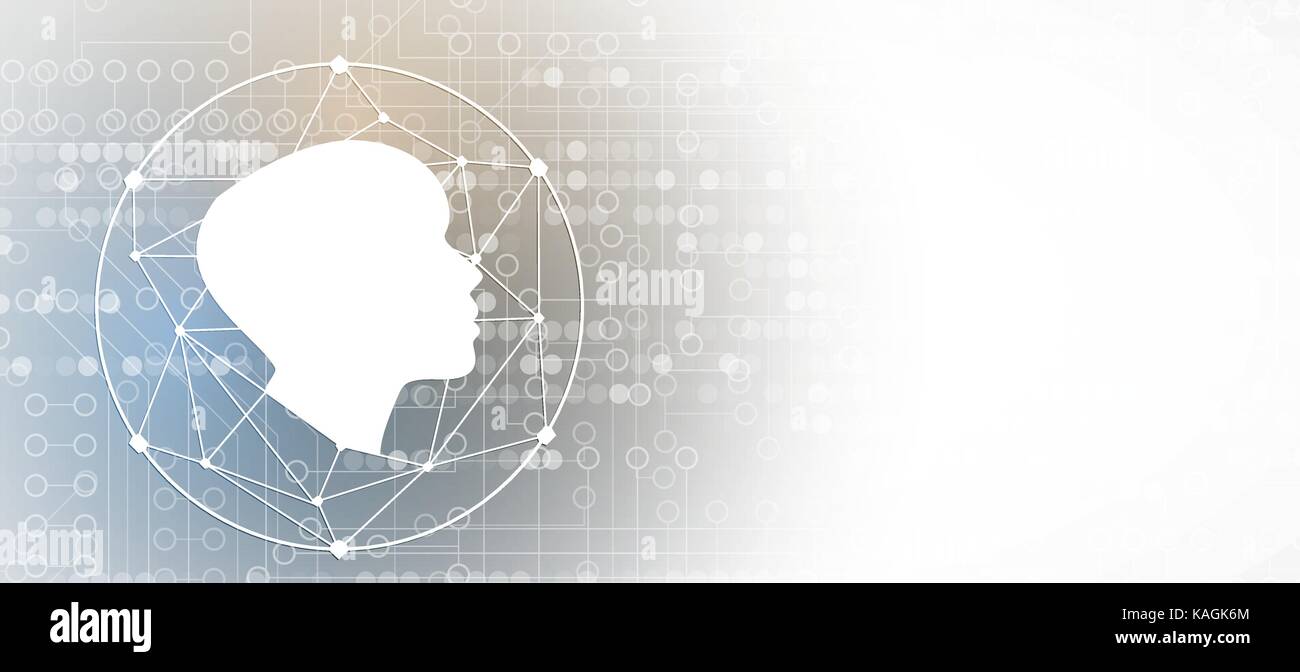 Abstract Artificial intelligence. Technology web background. Virtual ...