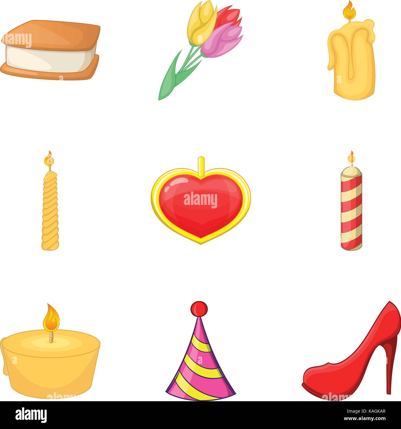 Wonderful date icons set, cartoon style Stock Vector Image & Art - Alamy