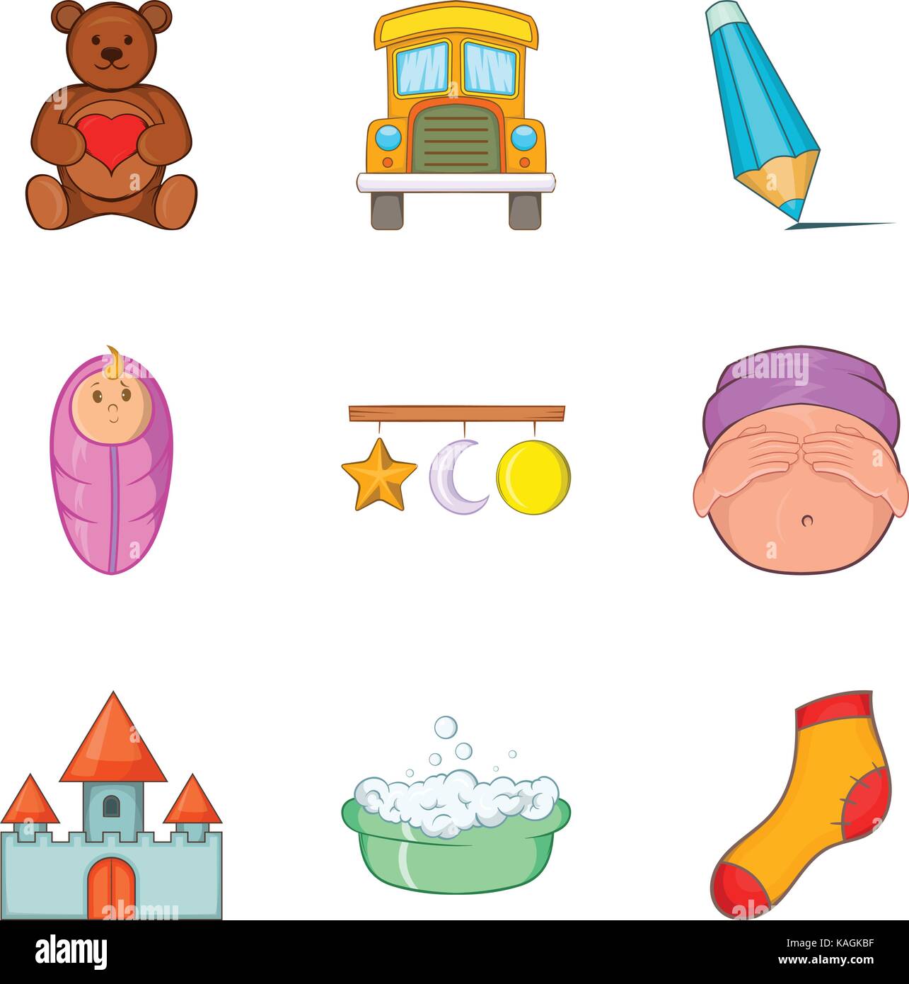 Tiny tot icons set, cartoon style Stock Vector Image & Art - Alamy