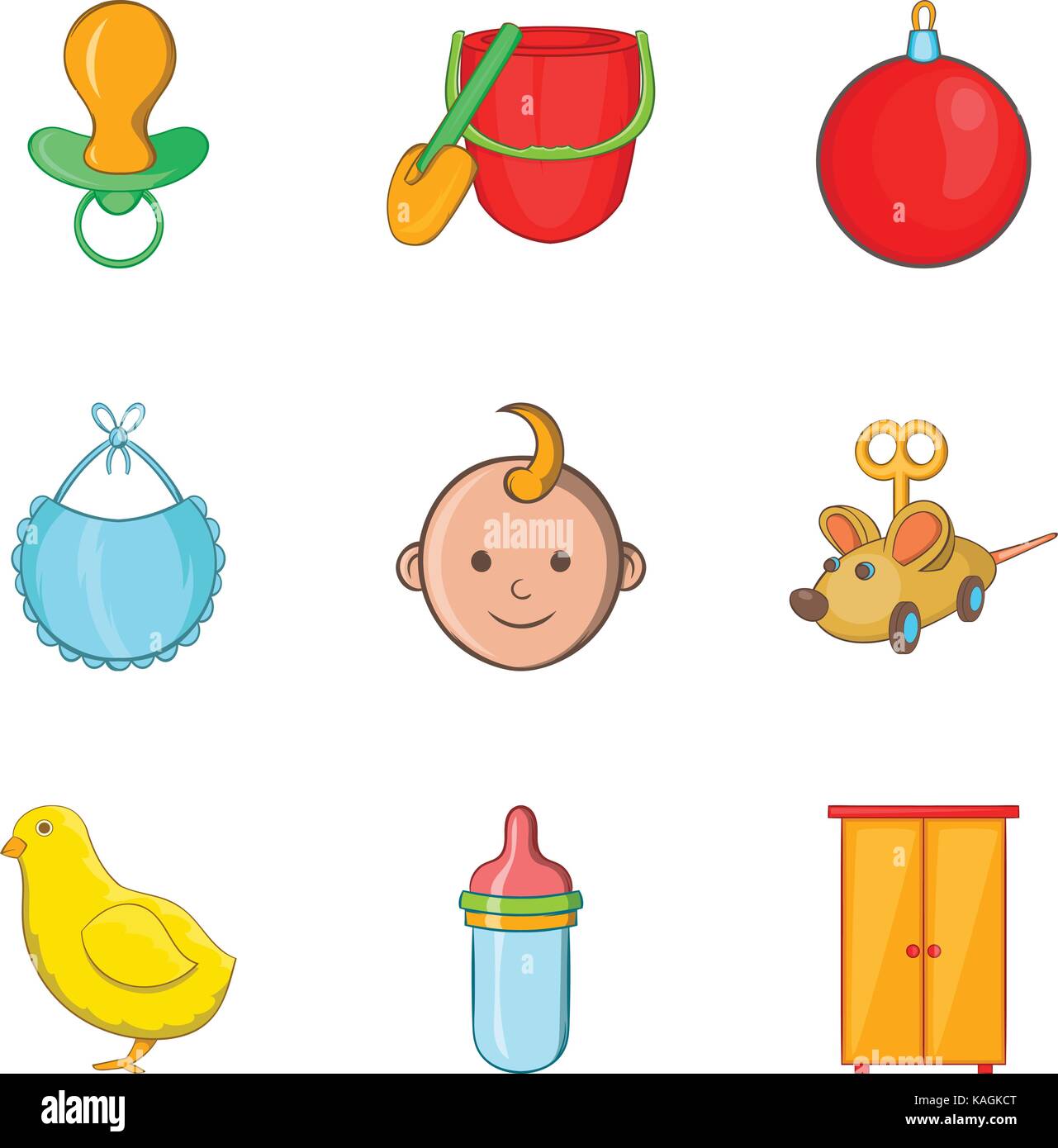 Kiddy icons set, cartoon style Stock Vector Image & Art - Alamy