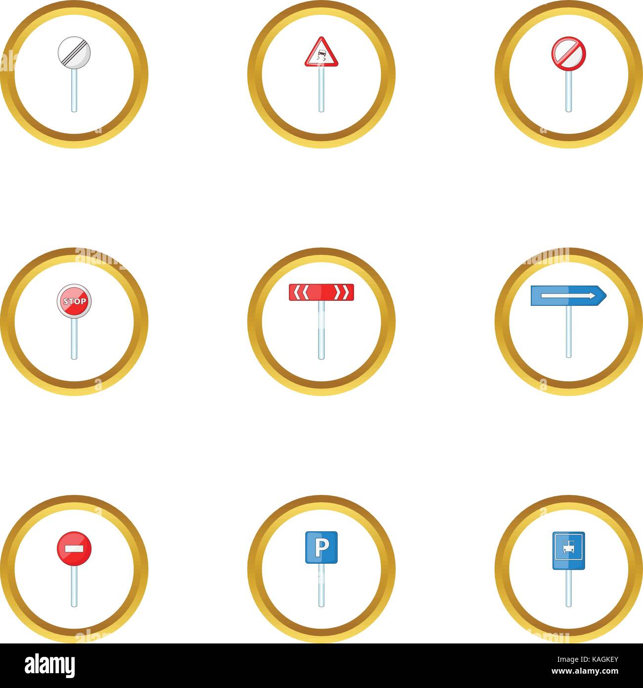 Way icons set, cartoon style Stock Vector Image & Art - Alamy