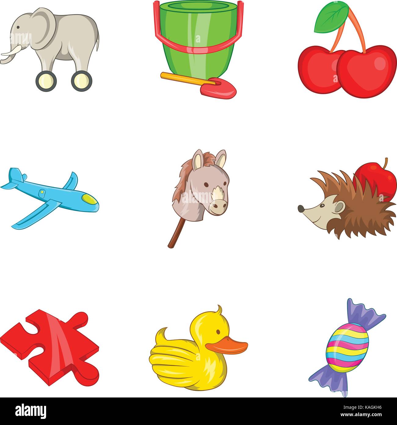Funny toy icons set, cartoon style Stock Vector Image & Art - Alamy