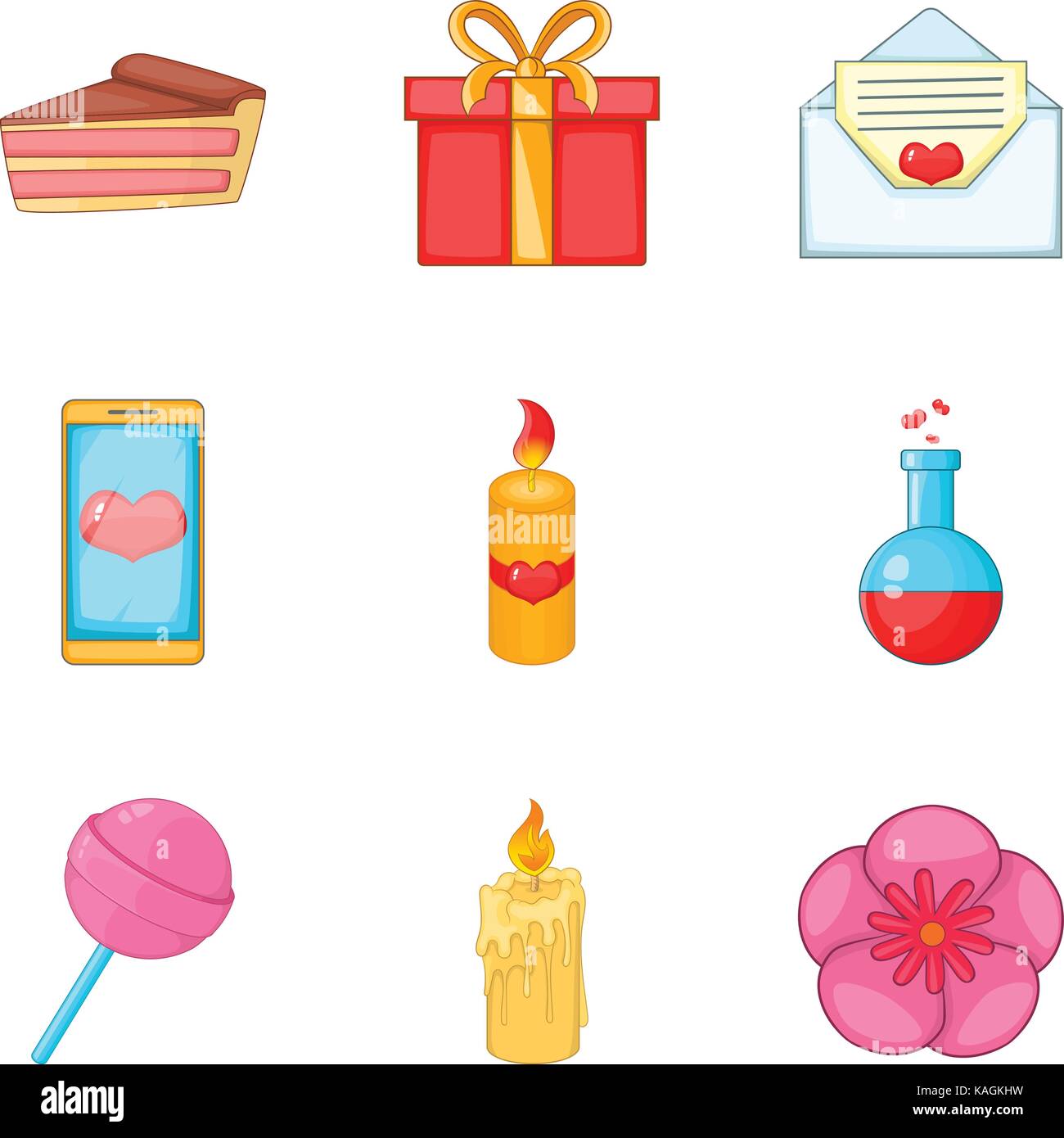 Commemorative event icons set, cartoon style Stock Vector Image & Art ...