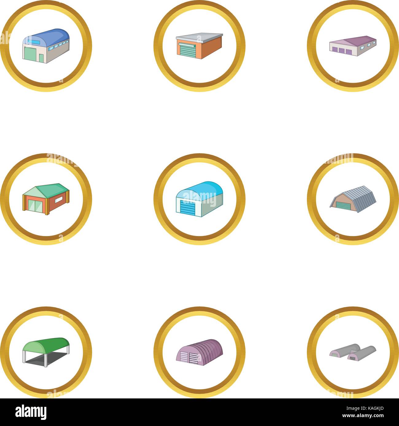 Logistic building icons set, cartoon style Stock Vector Image & Art - Alamy