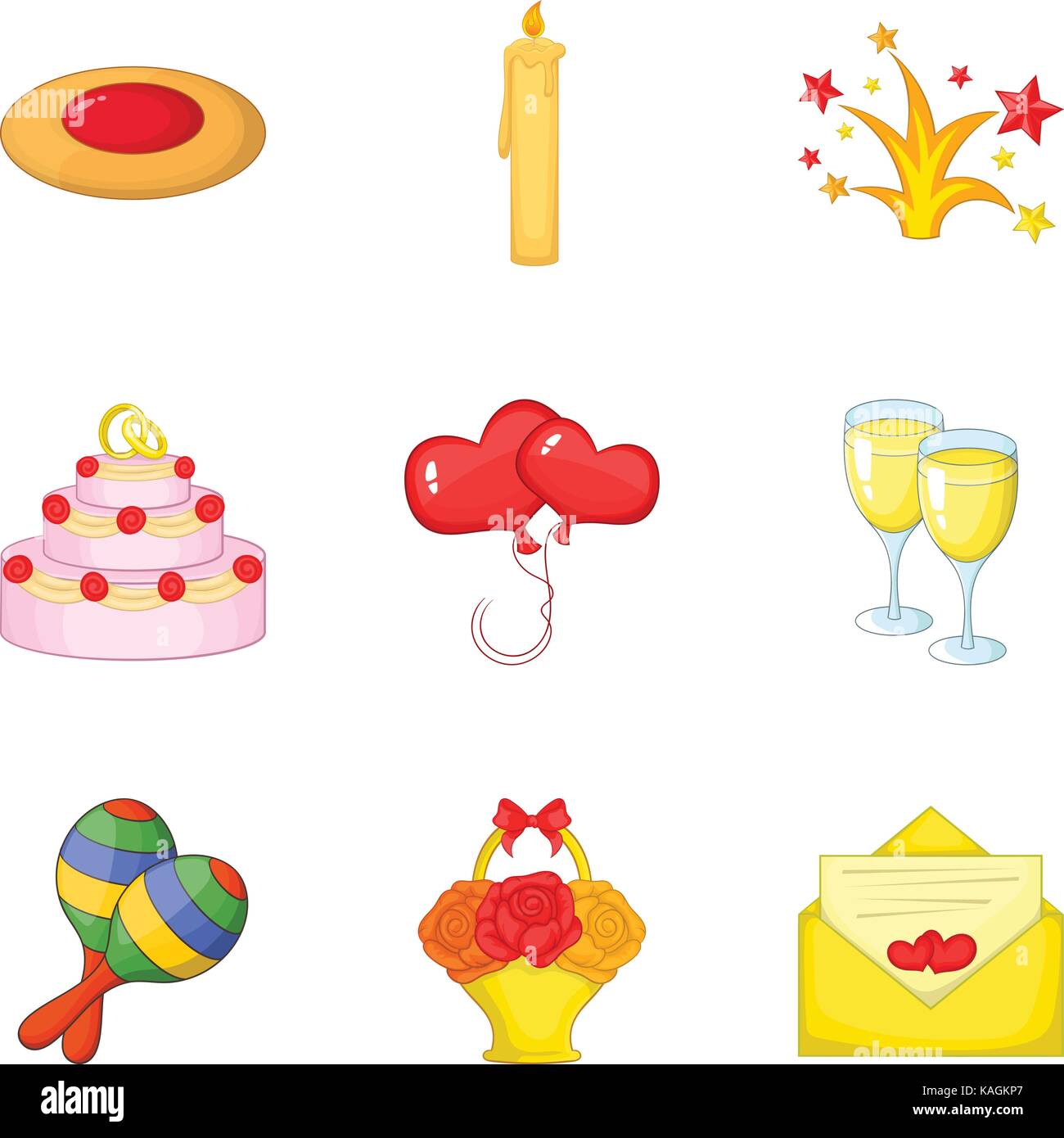 Solemn event icons set, cartoon style Stock Vector Image & Art - Alamy