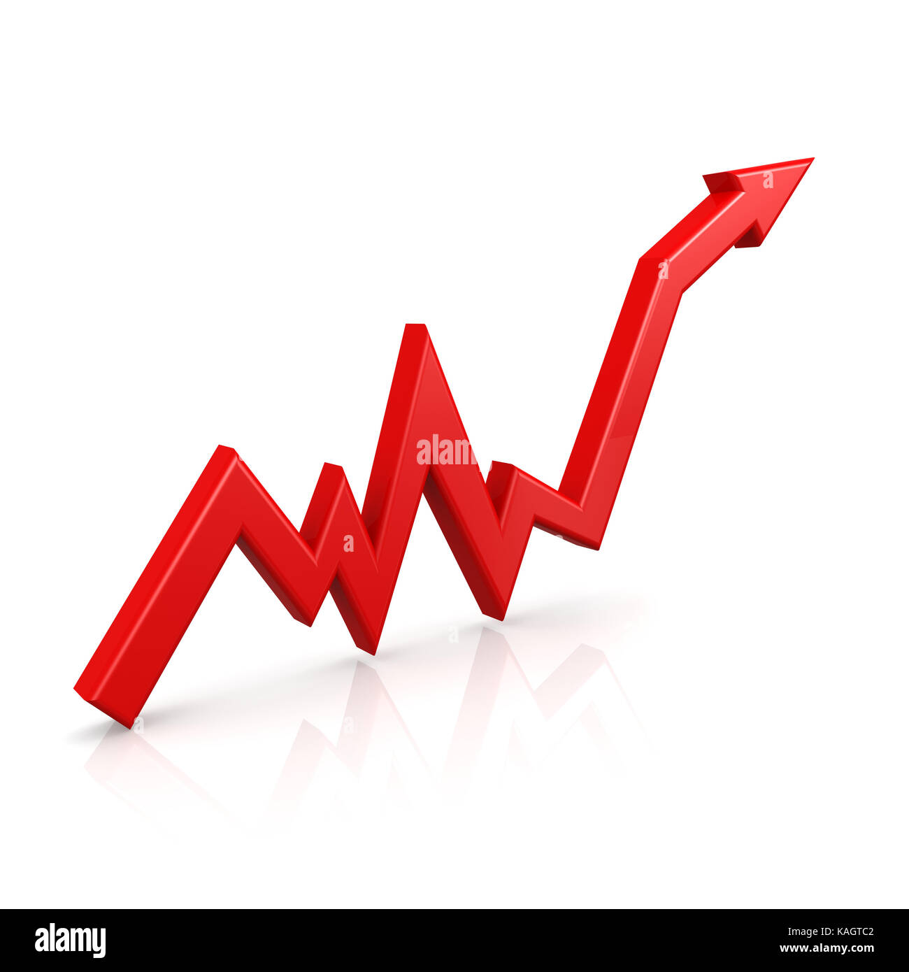 Graph up red arrow Stock Photo - Alamy