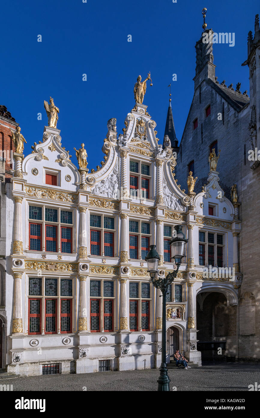 Stadhuis van Brugge (Bruges City Hall) in the city of Bruges in Belgium ...