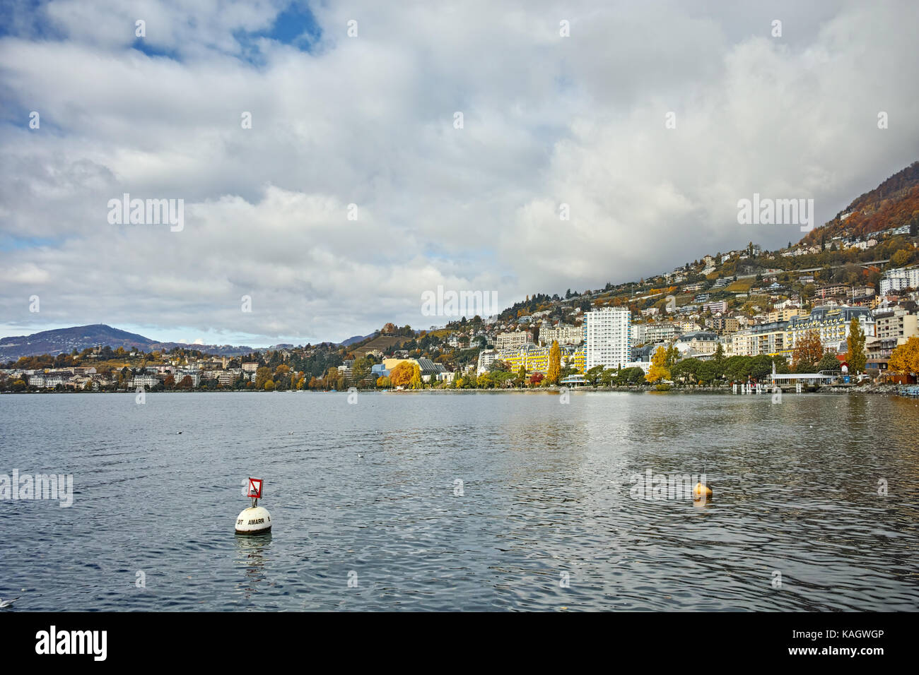 Amazing Panorama of Montereux and lake Geneva, canton of Vaud ...