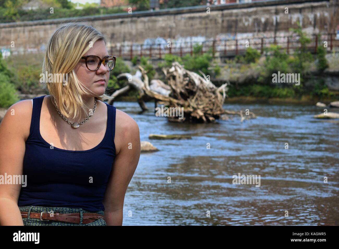 Portrait by river Stock Photo - Alamy